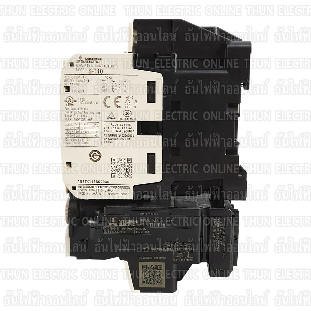 Mitsubishi MSO-T10 แมกเนติก พร้อมโอเวอร์โหลด 9A (7-11A) คอยส์ 220V MAG ...