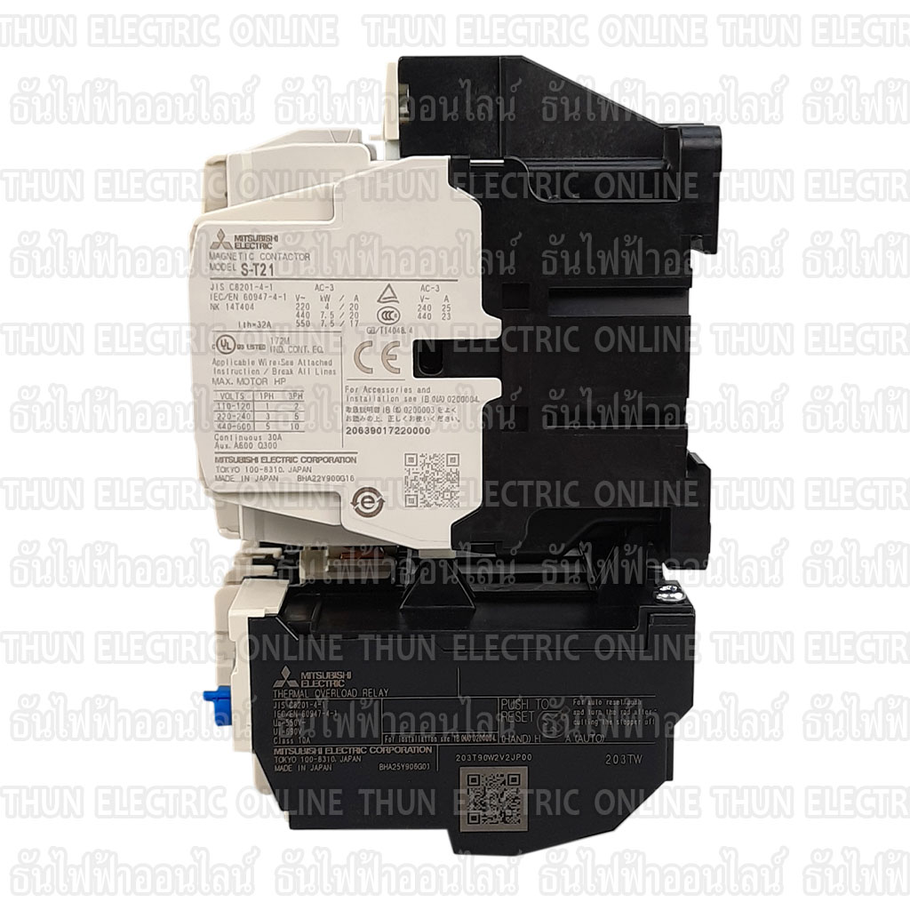 Mitsubishi MSO-T21 แมกเนติก พร้อมโอเวอร์โหลด 9A (7-11A) คอยส์ 220V MAG ...